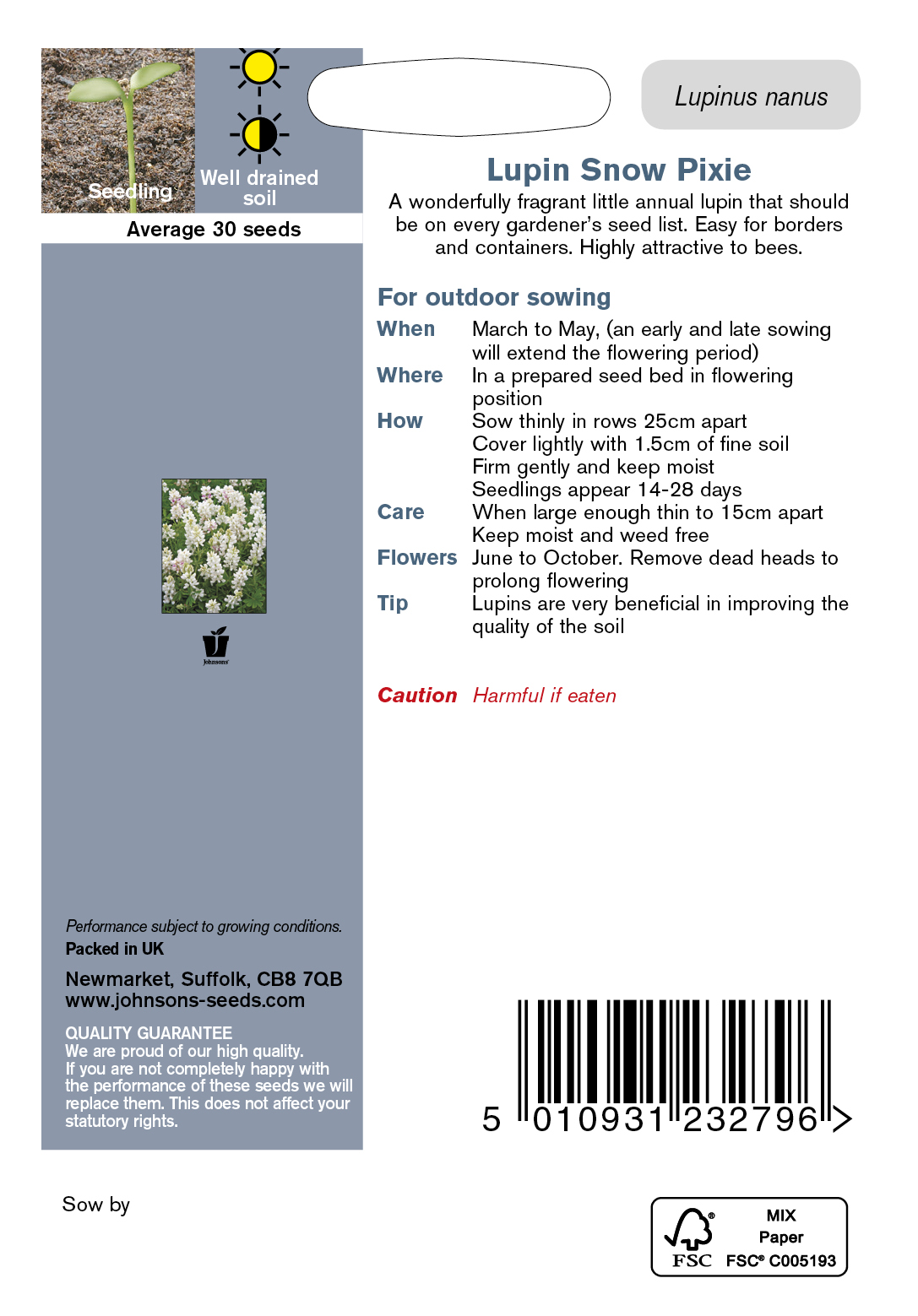 Fræ Lupin Snow Pixie - Húsasmiðjan